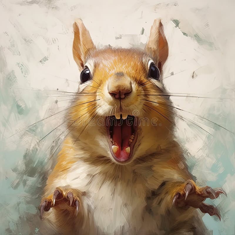 Cheerful Rodent with Enthusiastic Expression, Reflecting Pure Joy Stock ...