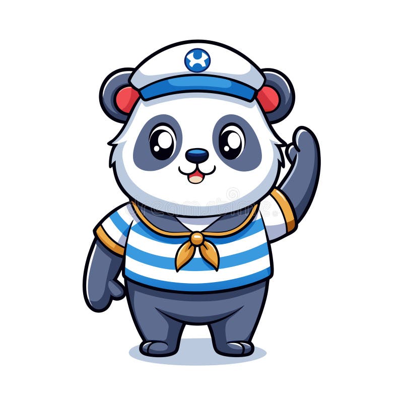 Cheerful Sailor Panda Character with Unique Outfit Stock Vector ...