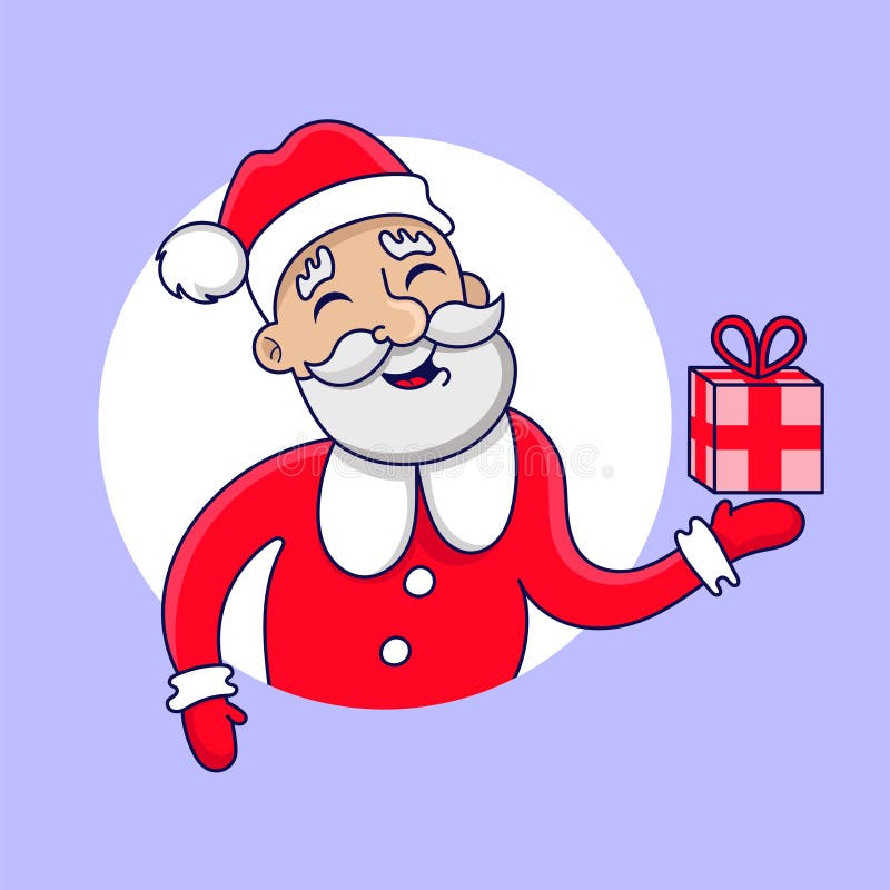 Cheerful Santa Claus with Gifts, Vector Illustration Stock Vector ...