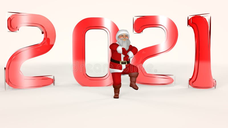 Cheerful Santa Claus in a Red Suit is Dancing. 3d Rendering Stock ...
