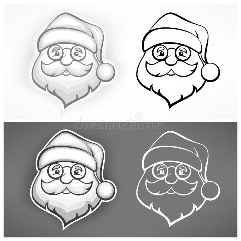 Cheerful Santa face stock vector. Illustration of smiling - 45260545