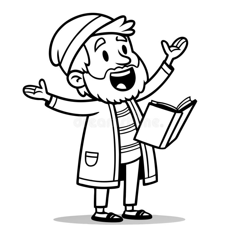 Cheerful Scholar Animated Character Embracing Knowledge with Open Book ...