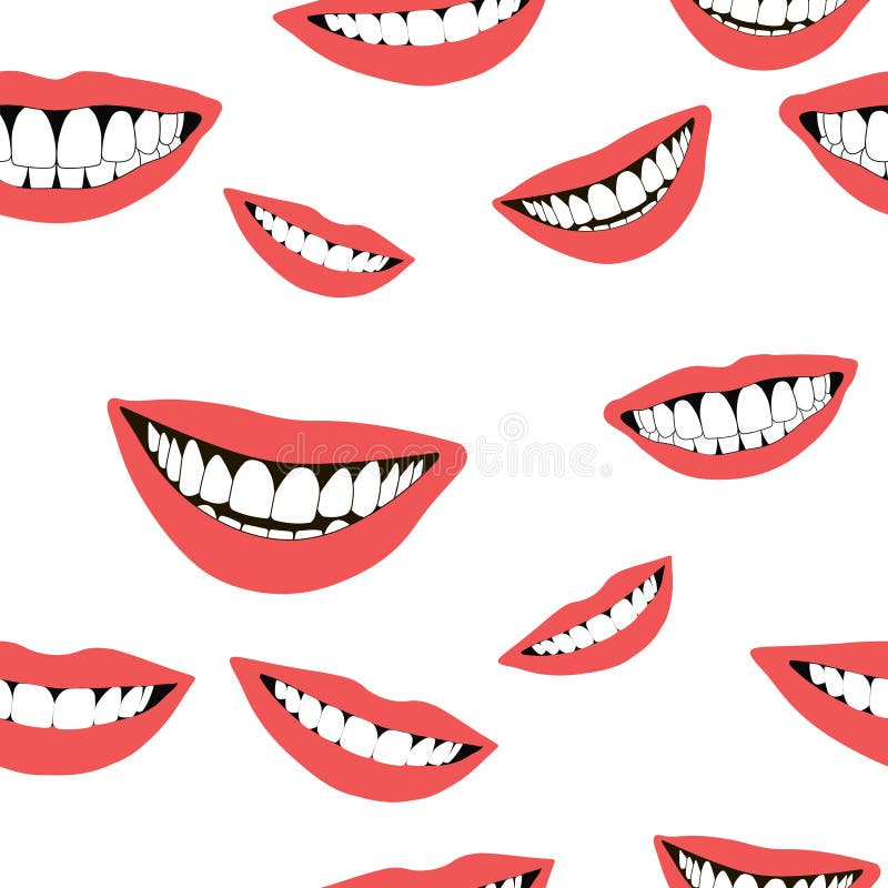 Cheerful Seamless Pattern with Smiles Stock Vector - Illustration of ...