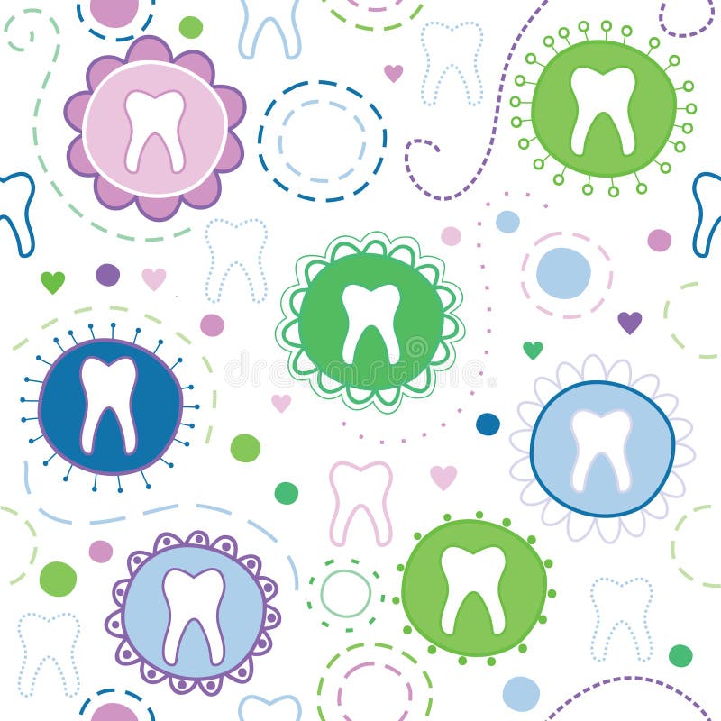 Seamless Texture with Cartoon Teeth Stock Vector - Illustration of ...