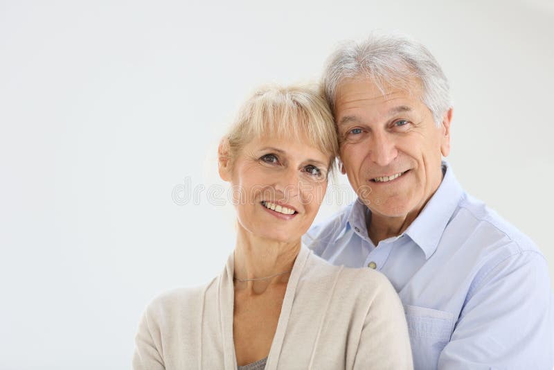 Cheerful Senior Couple Smiling Stock Image - Image of attractive ...