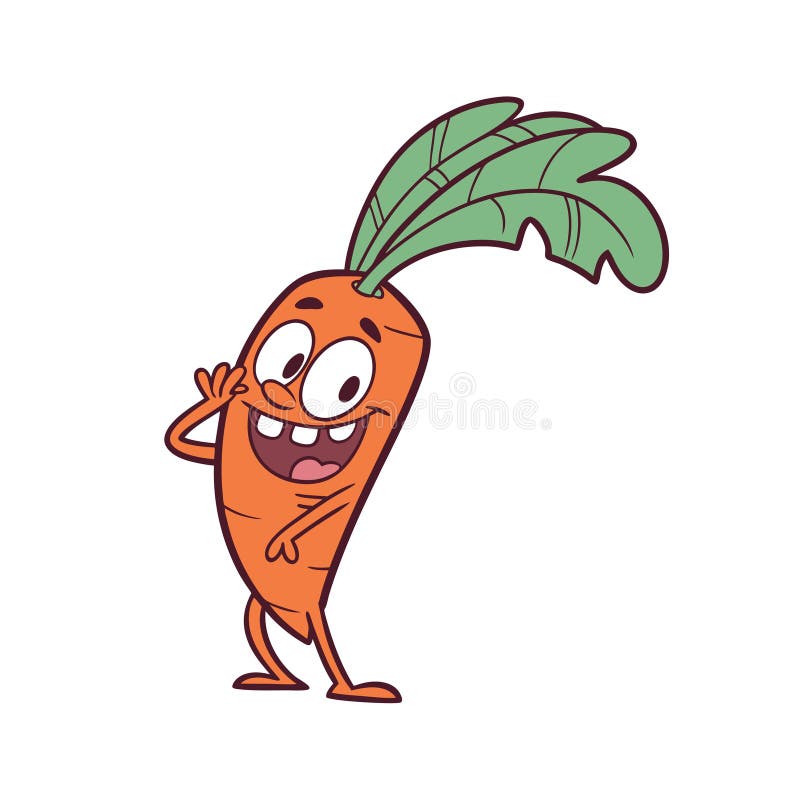 Cheerful Silly Carrot Character with Playful Expression Stock Vector ...
