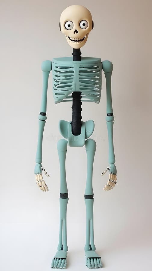 Cheerful Skeleton Model with Exaggerated Features Stock Illustration ...