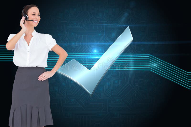 Cheerful Smart Call Center Agent Working Stock Photo - Image of shirt ...