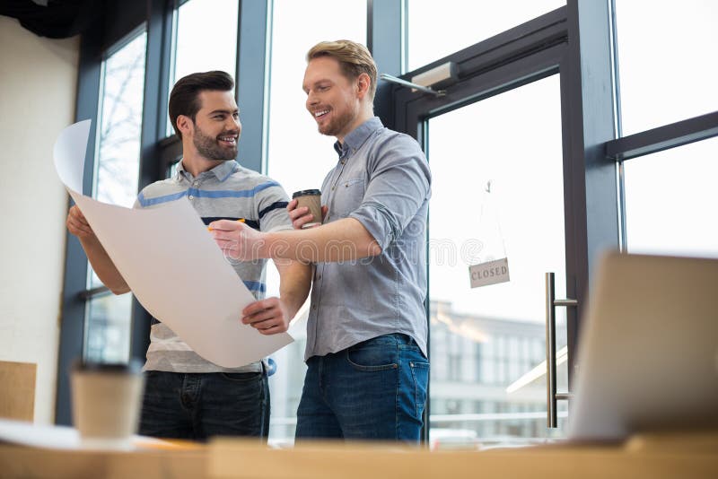 Cheerful Smart Engineers Working Together Stock Photo - Image of people ... Cheerful Smart Engineers Working Together Stock Photo - Image of people ...