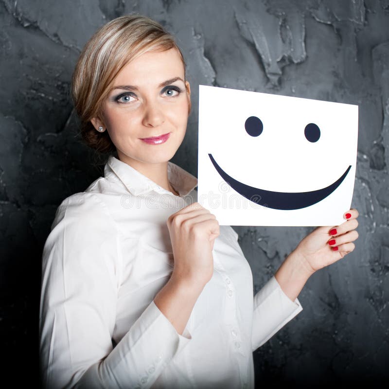 Cheerful smile stock photo. Image of businesswoman, paper - 29562302