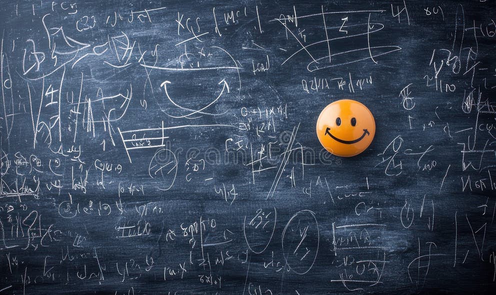 A Cheerful Smiley Face Magnet Brightens a Chalkboard Filled with ...