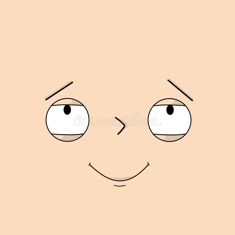 Cheerful, Smiling Face with Expressive Emotions - Vector Stock Vector ...