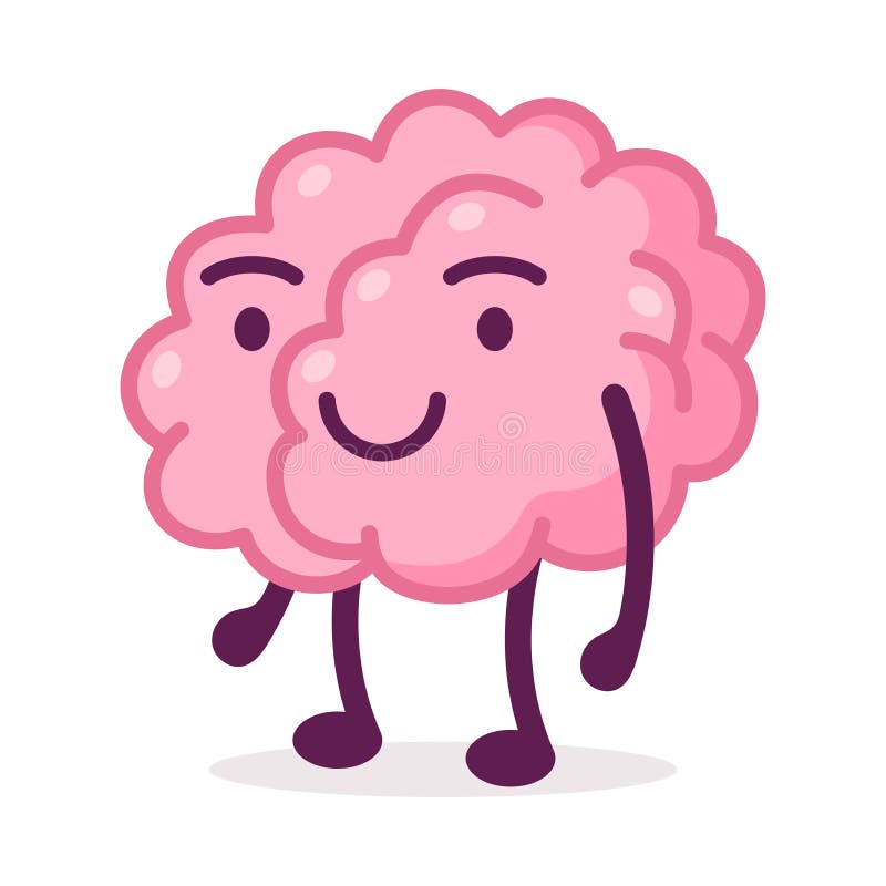 Cute Smiling Happy Funny Brain Stock Vector - Illustration of drawing ... Cute Smiling Happy Funny Brain Stock Vector - Illustration of drawing ...