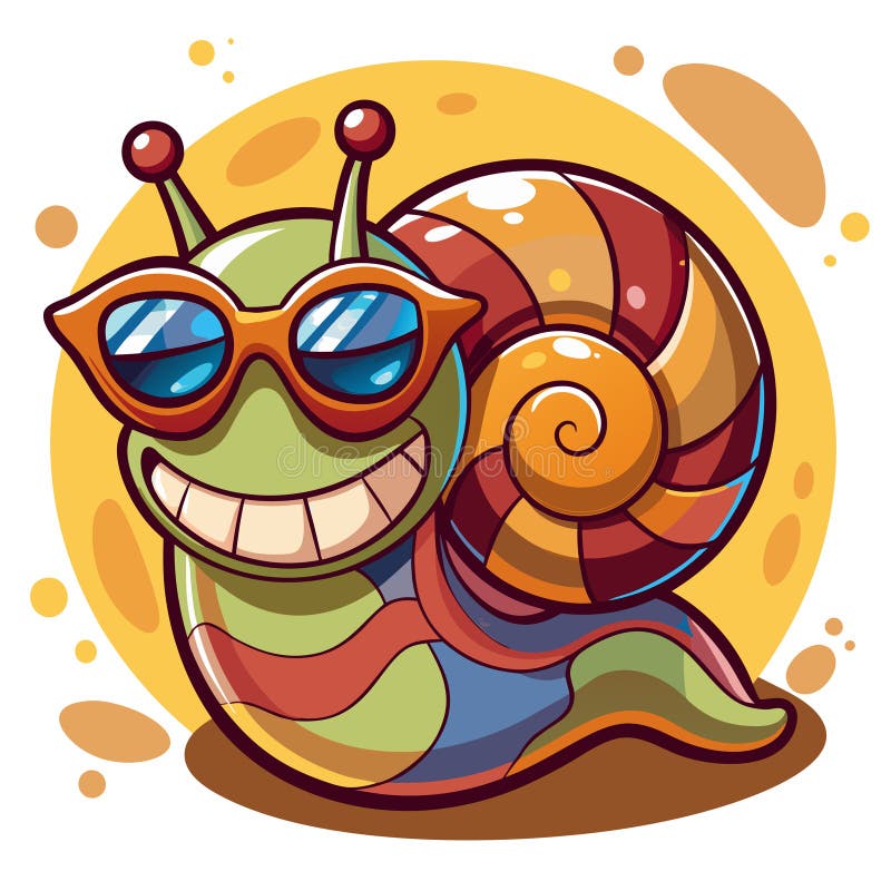 Snail in sunglasses stock vector. Illustration of pets - 41893853