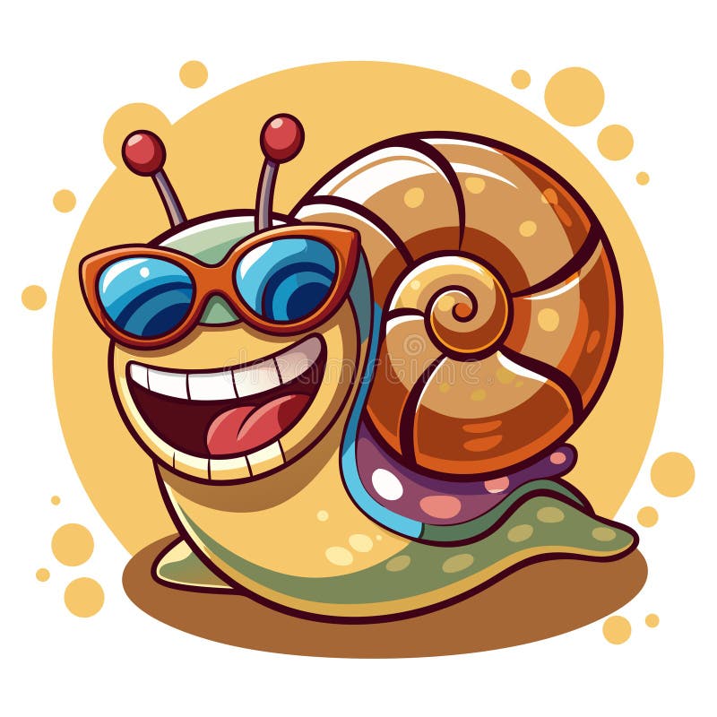 Snail in sunglasses stock vector. Illustration of pets - 41893853