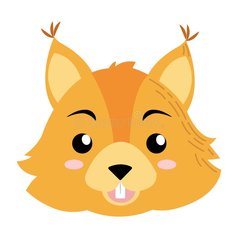 Cheerful Squirrel Face Portrait. Vector Stock Vector - Illustration of ...