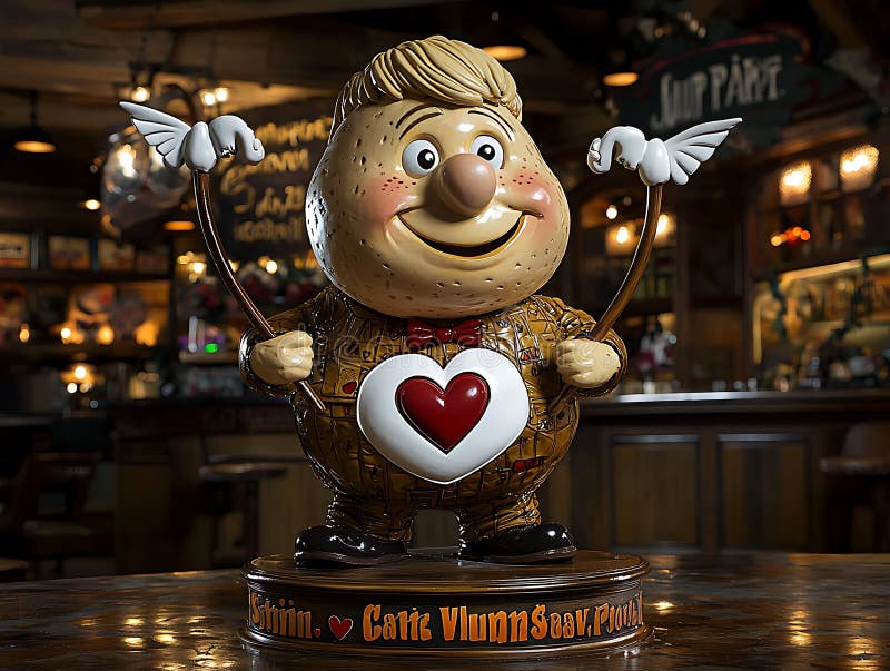 Cheerful Statue in Rustic Pub Setting Stock Photo - Image of romantic ...