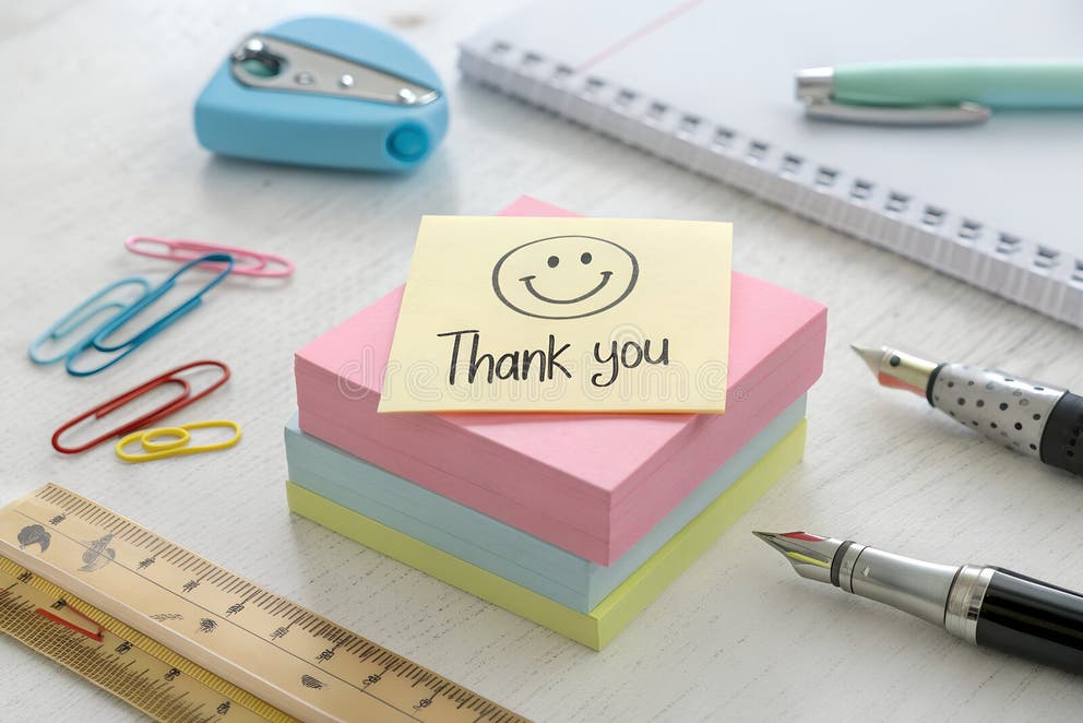 Cheerful Sticky Notes Displaying Gratitude Message, Minimalist Design ...