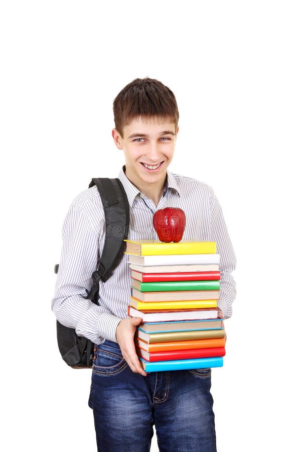 Student with a Books stock photo. Image of pupil, positive - 108624540