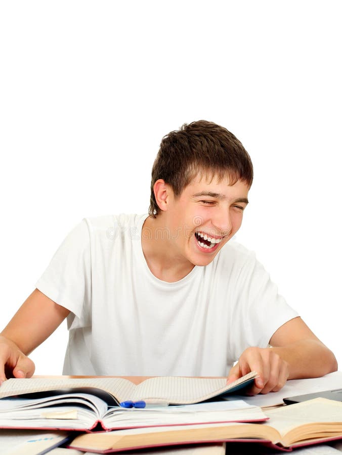 Cheerful Student Laughing stock image. Image of happy - 105261323