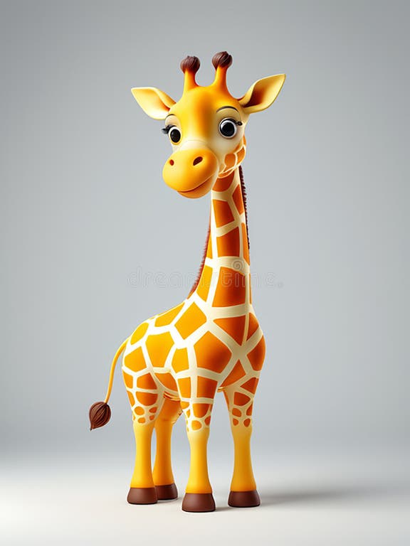 A Cartoonishly Cute Full-size Giraffe Stock Illustration - Illustration ...