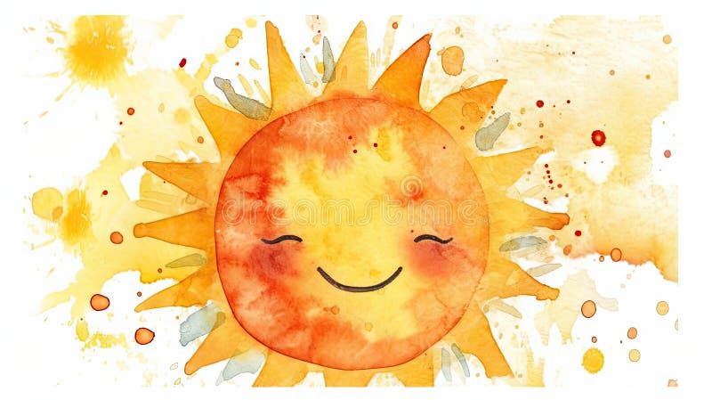 Cheerful Sun Cartoon Illustration for Invitations and Posters. Stock ...