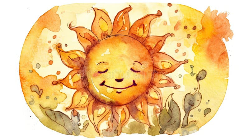 Cheerful Sun Cartoon Illustration for Invitations and Posters. Stock ...