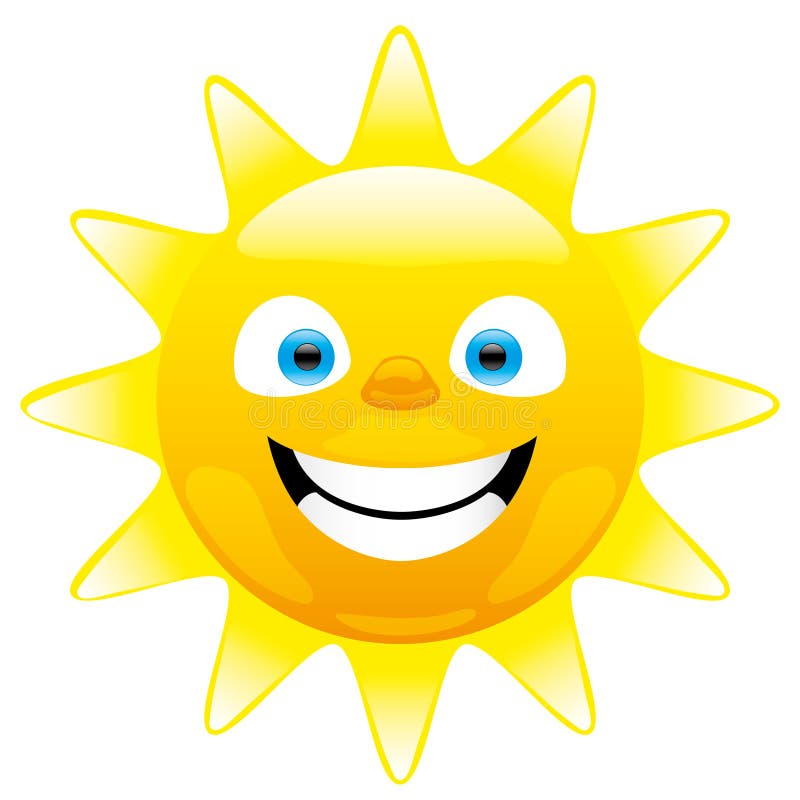 Cheerful Sun on a White Background Stock Vector - Illustration of ...