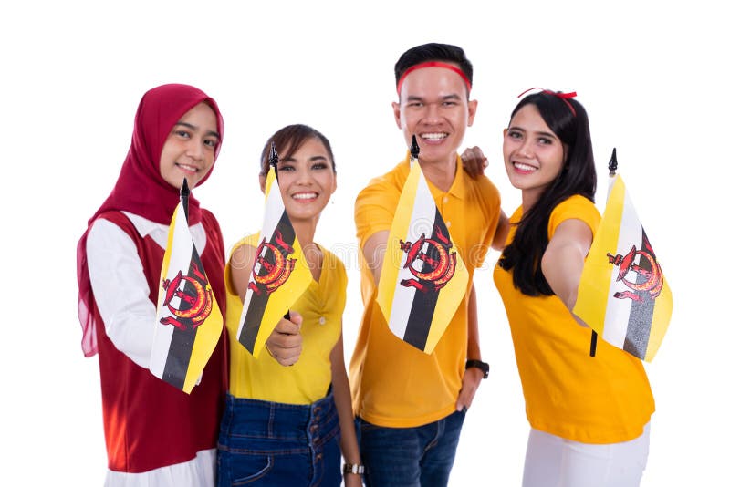 Cheerful Supporting Brunei Nation Stock Photo - Image of celebrate ...