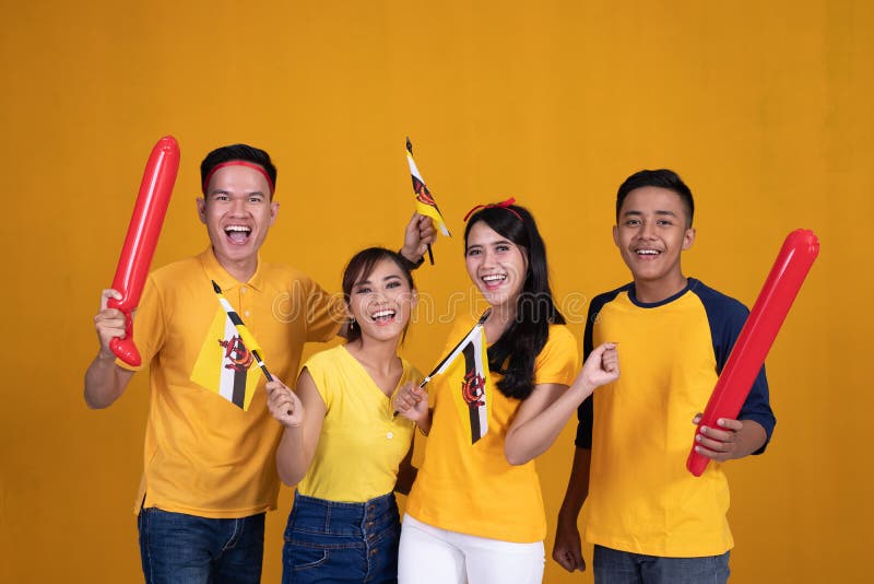 Cheerful Supporting Brunei Nation Stock Photo - Image of celebration ...