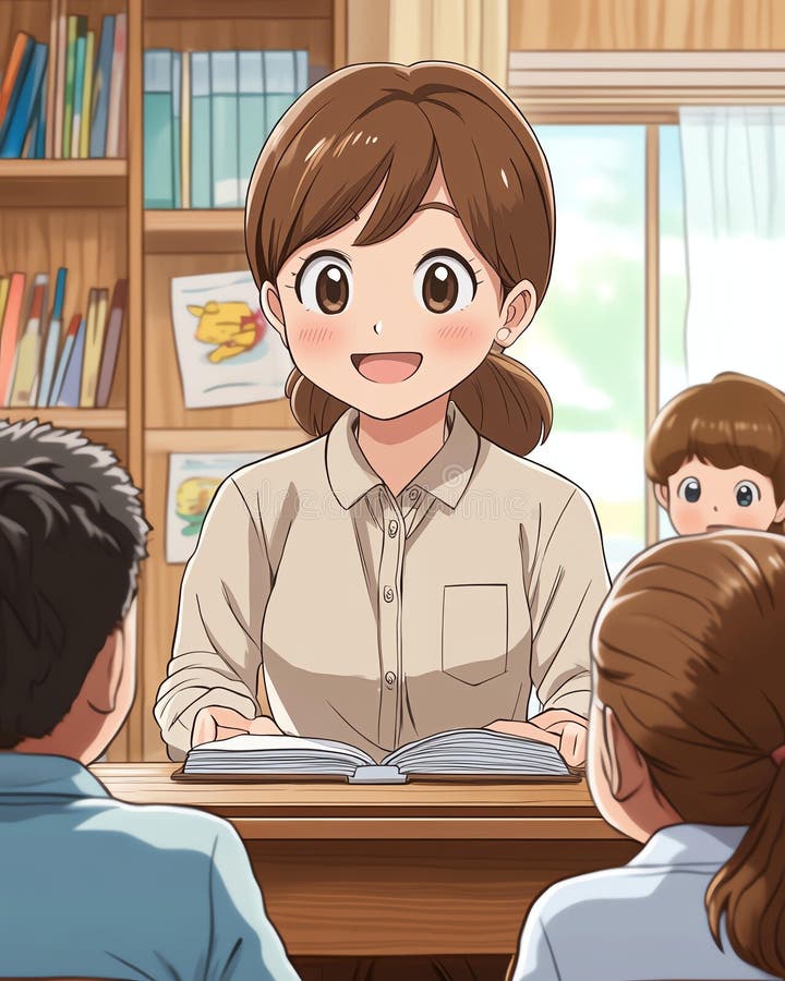 A Cheerful Teacher Engaging with Students in a Vibrant Classroom ...