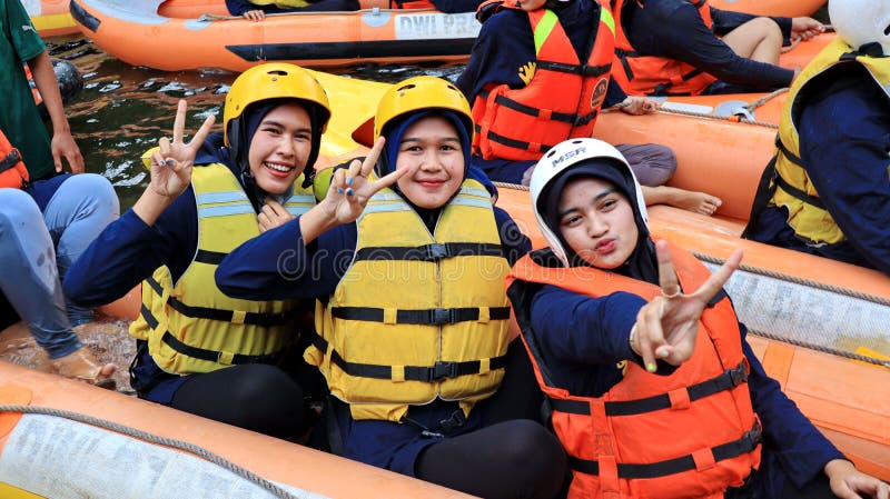 Cheerful Team is Rafting on a River Editorial Photography - Image of ...