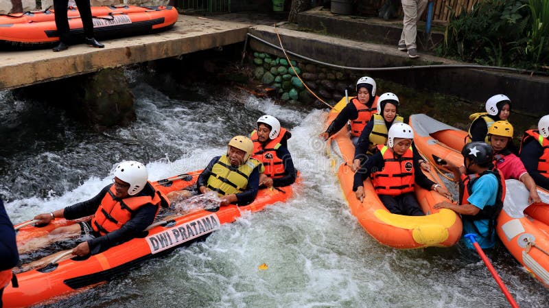 Cheerful Team is Rafting on a River Editorial Photo - Image of ...