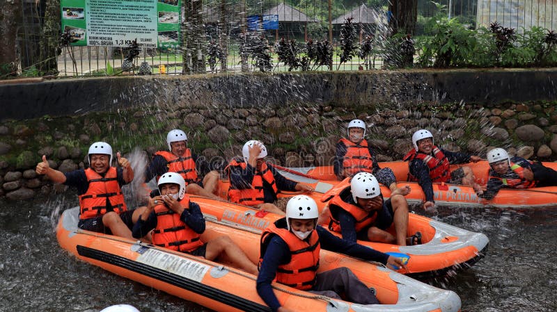 Cheerful Team is Rafting on a River Editorial Image - Image of journey ...