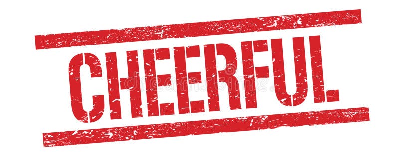 CHEERFUL Text on Red Vintage Lines Stamp Stock Illustration ...