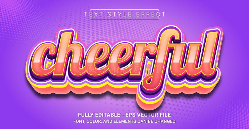 Cheerful Text Style Effect. Editable Graphic Text Template Stock Vector ...