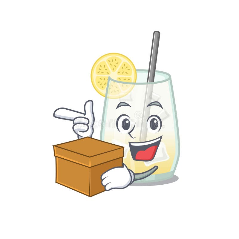 A Cheerful Tom Collins Cocktail Cartoon Design Concept Having a Box ...