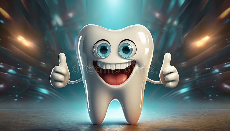 Cheerful tooth stock illustration. Illustration of comics - 328063963