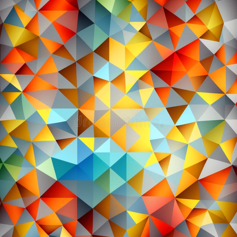 Cheerful Triangular Multicolored Abstraction Stock Illustration ...