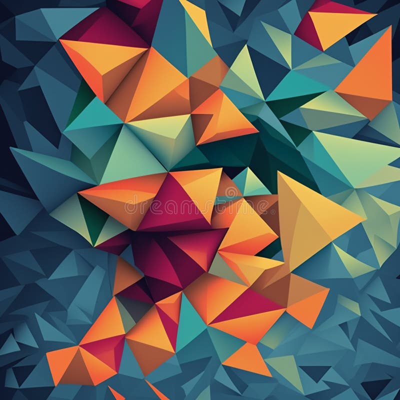 Cheerful Triangular Multicolored Abstraction Stock Illustration ...
