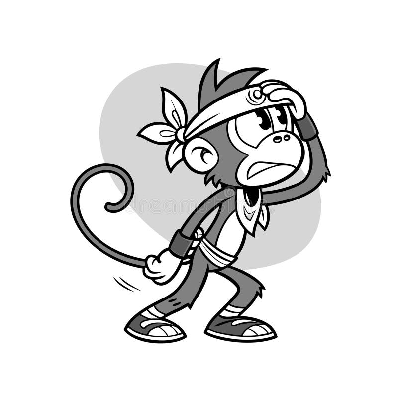 Cheerful Monkey in Exciting Fire Dance Stock Image - Illustration of ...