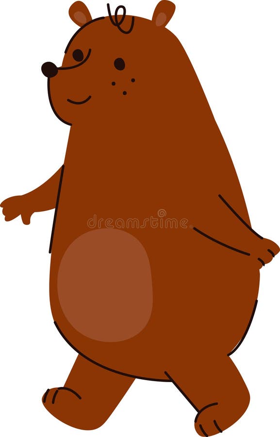 Cheerful Walking Bear Character Stock Illustration - Illustration of ...