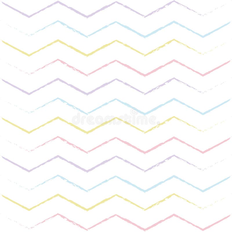 Cheerful Watercolor Zigzags, Cute Seamless Pattern in Soft Pastel ...