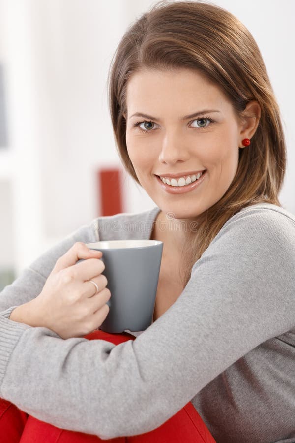 Sunrise coffee woman stock image. Image of aroma, girl - 25746595