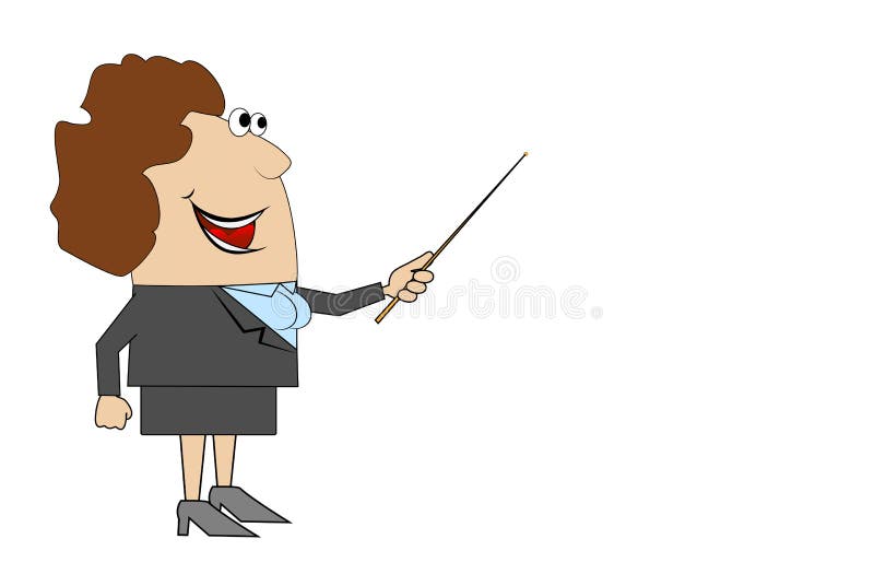 Cheerful Woman with a Pointer in Hand Stock Vector - Illustration of ...