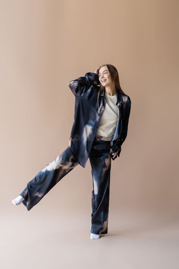 Cheerful Woman in Trendy Oversize Suit Stock Image - Image of shirt ... Cheerful Woman in Trendy Oversize Suit Stock Image - Image of shirt ...