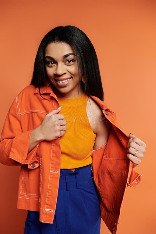 A Cheerful Woman in Vibrant Attire Stock Image - Image of vibrant ... A Cheerful Woman in Vibrant Attire Stock Image - Image of vibrant ...