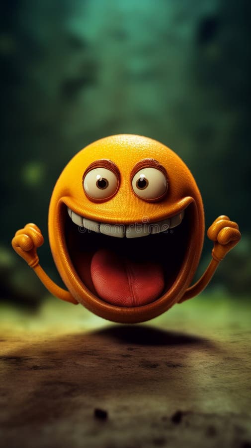 Cheerful Yellow Happy Emoji Character Image Stock Illustration ...