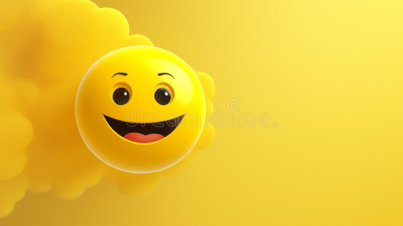 Cheerful Yellow Speech Bubble with Smiley Face for Design Projects ...