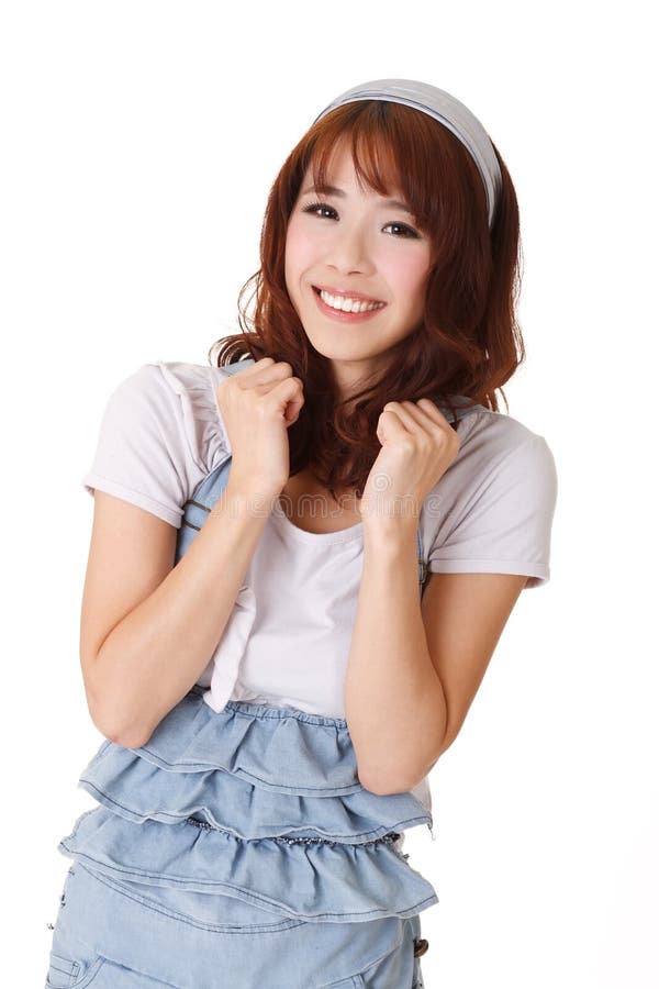 Cheerful young Asian girl stock image. Image of female - 19246465
